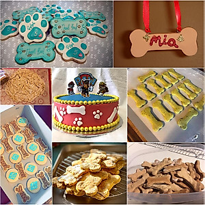 Dog Bone Cookie Cutters, Bone Shape Cookie Cutters 4 Pcs/Set, Dog Treats Cookie Cutter, Homemade Dog Biscuit Treats Cutters Plastic Different Sizes Mini Small Medium Big