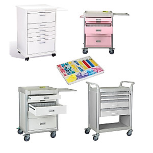 American Goods Medical Dental Drawer Organization Tray White Dental Cart Section Drawer Plastic Tray for Organization Medical/Dental Supply (15 Section)