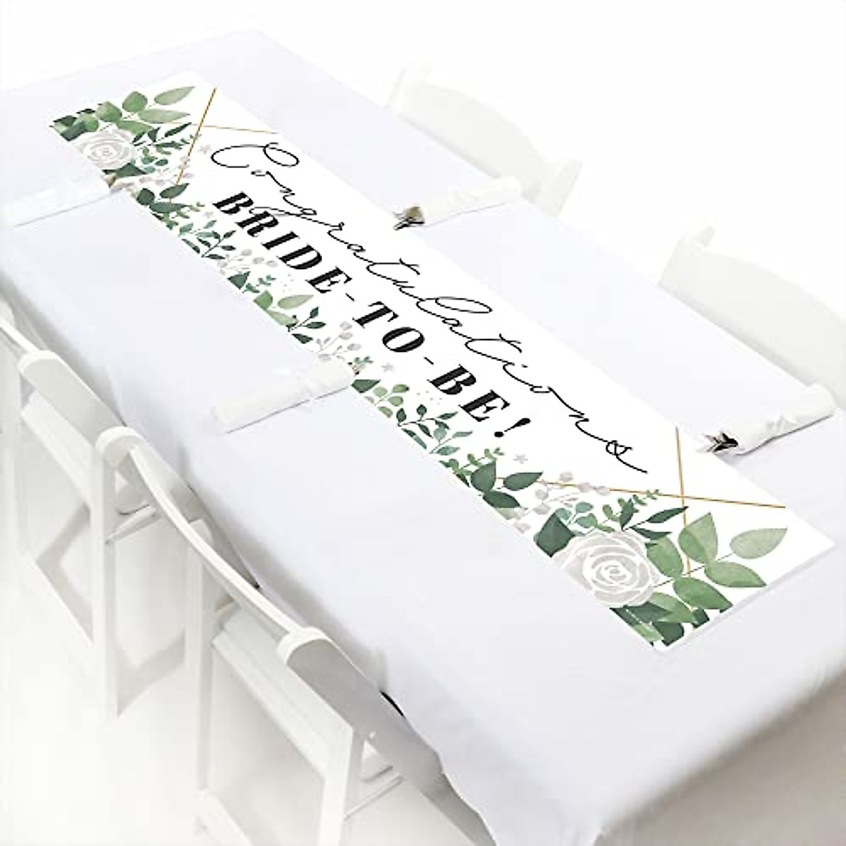 Big Dot of Happiness Boho Botanical Bride - Greenery Bridal Shower and Wedding Party Decorations Party Banner