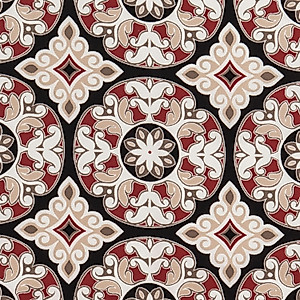 Hanover Medallion Indoor Throw, Set of 2, Decorative and Weather Resistant Red and Black Cushions for Outdoor Furniture and Patio Sets with Premium Quick-Drying Fabric, 2 Pillows, 2 Count