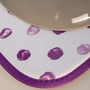 S&T INC. Absorbent, Reversible Microfiber Dish Drying Mat for Kitchen, 16 Inch x 18 Inch, Paint Dots