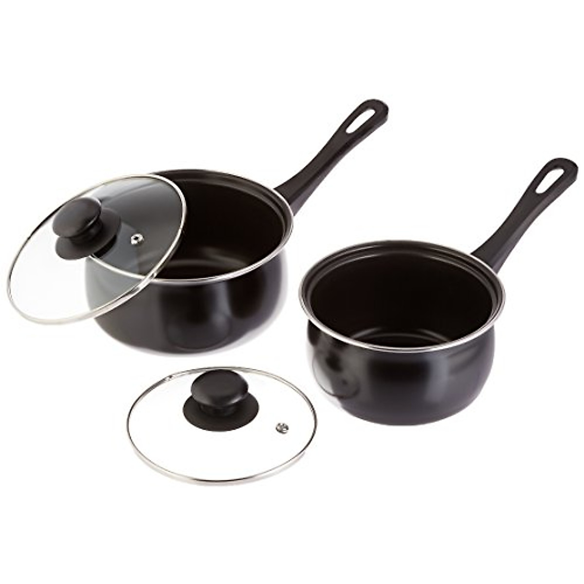 Gibson Home Back to Basics Carbon Steel Nonstick Cookware Set, 7-Piece, Black