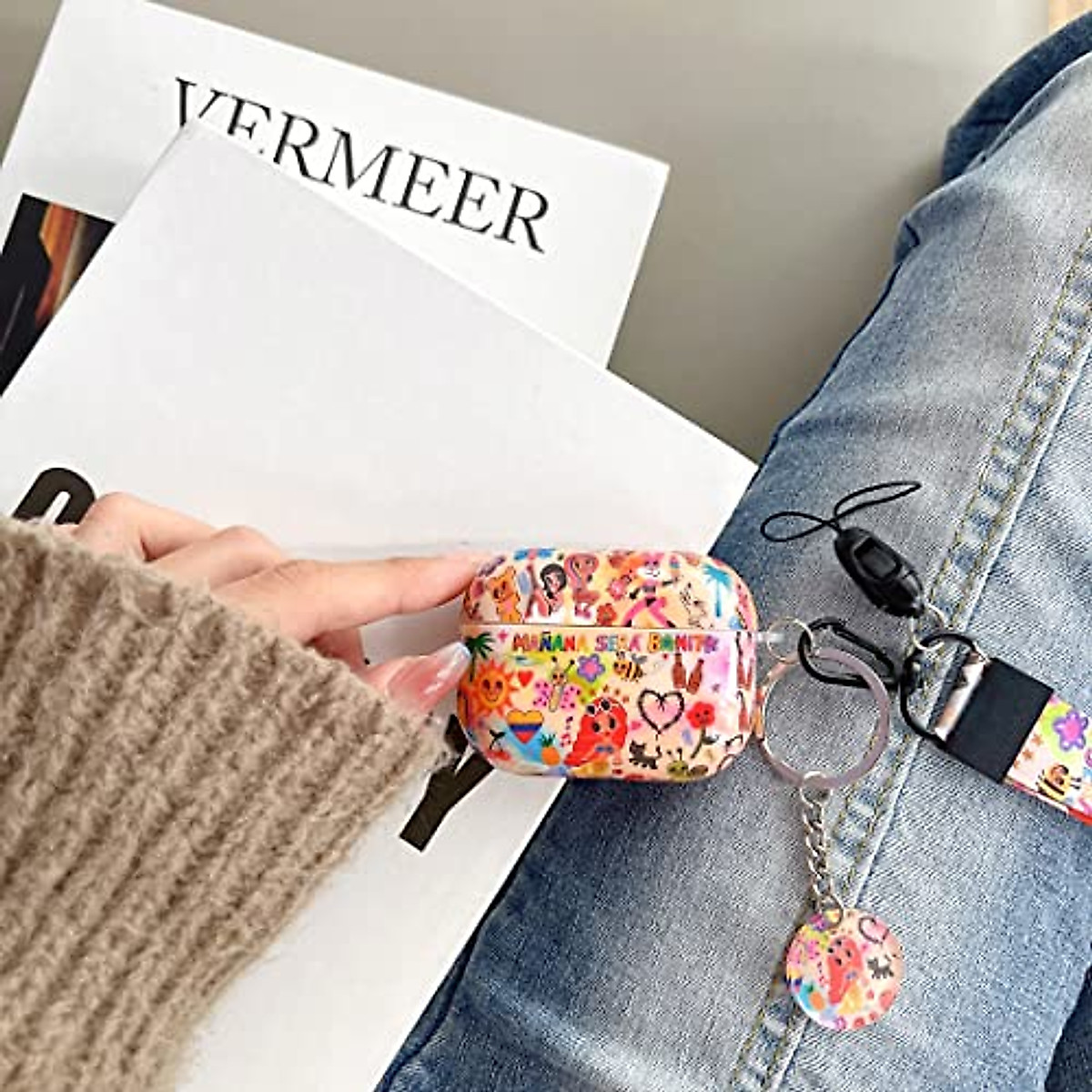 for AirPod Pro 2019/Pro 2 Gen 2022 Case,MAÑANA SERÁ Bonito Headphone,Fashion Cool Cartoon Design Pattern Skin,Ideal for Super Fans and Fanatics (Karol G)