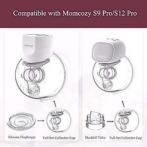 6pc Upgrade Duckbill Valve and 4pc Silicone Diaphragm Compatible with Momcozy S12 Pro/S9 Pro Hands-Free Breast Pump Wearable,Breast Pump Replacement Accessories,for Momcozy/TSRETE Breastpump Parts