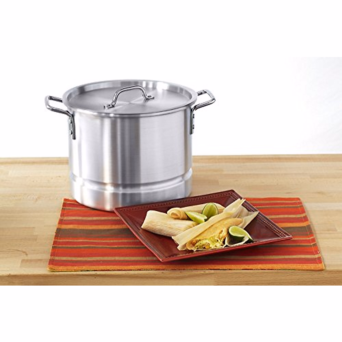 IMUSA USA Aluminum Tamale and Steamer Steamer Pot 20-Quart, Silver