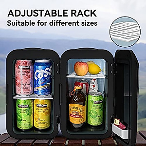 NXONE Mini Fridge,6 Liter/8 Can AC/DC Small Refrigerator,Portable Thermometric Cooler and Warmer Freezer Skincare fridge for Foods,Beverage,Medications, Home,Bedroom,Dorm,Office and Car Black