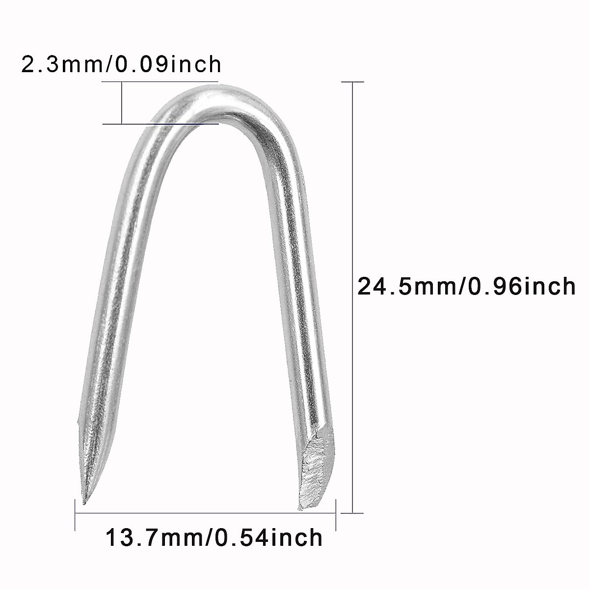 OMOTOOL Steel Wire Fencing Staples (200 pcs), Galvanized U-Shaped Fasteners Nails for Wire Mesh and Woven Fencing