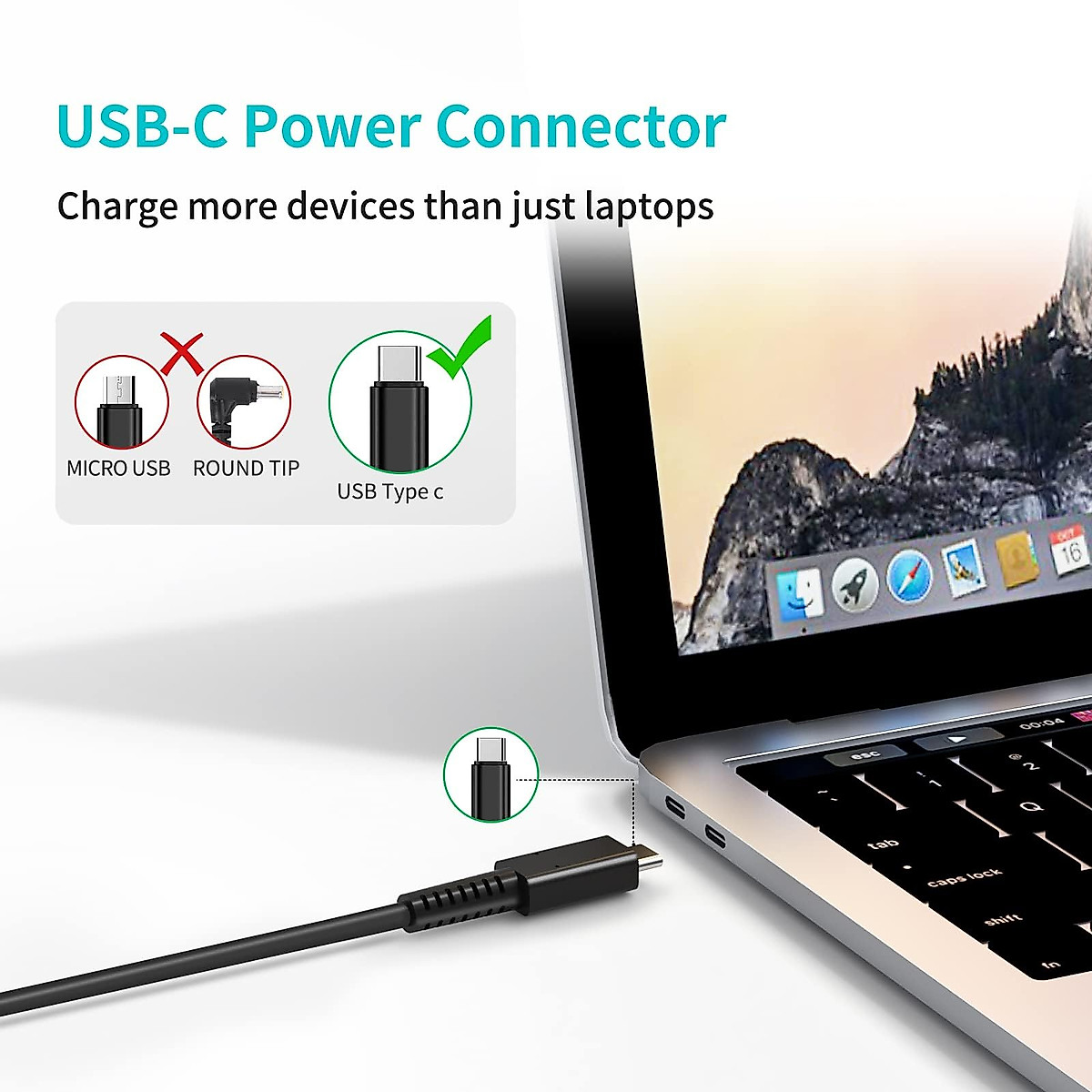 65W 20V 3.25A USB-C Power Adapter Charger for Dell XPS 12 13 9250/60 /70/80, Latitude 5290-2in1 5480 5580 7275 7280/90 7370/80/90 7480/90 and Other Type C Devices