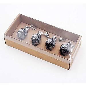 Funly mee (4PACK) Industrial Style Tablecloth Weights with Black Sliver Bird, for Outdoor Garden Party Picnic Tablecloths Heavy (Black Silver)