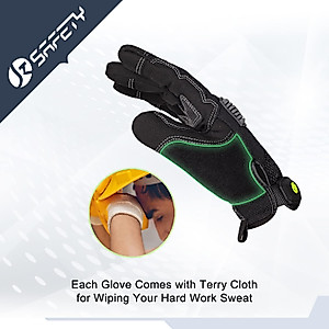 JKSafety High Performance Utility Work Gloves, all Purposes Mechanical Gloves, Guantes de Trabajo, for men and women, safety utility for works (G228-Black L)