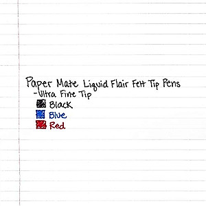 Paper Mate Liquid Flair Porous Point Pens, 0.8mm, Extra Fine Point, Black Ink, 4-Count