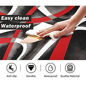 Kitchen Mats for Floor red Kitchen Rugs Modern Abstract Circle Anti Fatigue Kitchen Mats Waterproof Floor Mats Cushioned Non-Skid Standing Mats for Laundry, Office, Set of 2,17.3 x 28+17.3 x 47 Inch