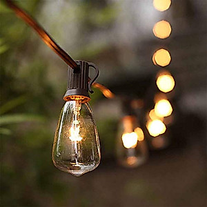 ZHONGXIN Solar String Lights Outdoor, Patio Lights String Waterproof with 10 Classic ST38 LED Edison Bulbs, Perfect for Garden, Backyard, Pergola, Party, Cafe, Bistro, Wedding, Camping Décoration