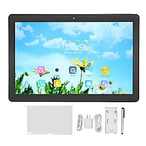 Tablet 10 Inch, 2.4G 5G WiFi 3G Cellular Tablet PC, 6G RAM 128G ROM 1960x1080, Phone Tablet with Stylus Wired Headset, Dual Sim Card Slots, GPS, 8800mah Battery (Black)
