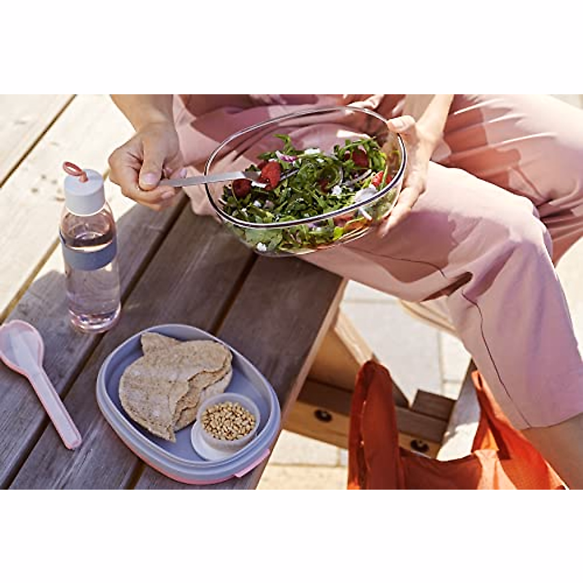 MEPAL, Duo-Salad Box with 2 Compartments for Food Storage, Plus a Detachable Mini Box, Portable, BPA Free, Nordic White, Holds 1900ml|64.2oz, 1 Count