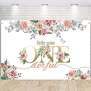 PYCALOW First Birthday Decorations Girl - 1st Birthday Girl Decorations Include Balloon Garland Arch, Box, Backdrop, Hat, Banner, High Chair Banner, Poster, Topper, Baby Girl 1st Birthday Decorations