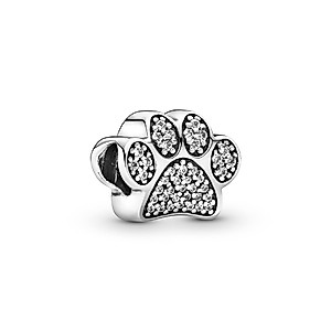 PANDORA paw Prints, Clear cz