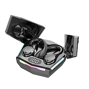 TWS 5.3 Earhook Earbuds Touch Control Waterproof Stereo Sport Gaming Headset with Mic Headphone Wireless Earphone,Black