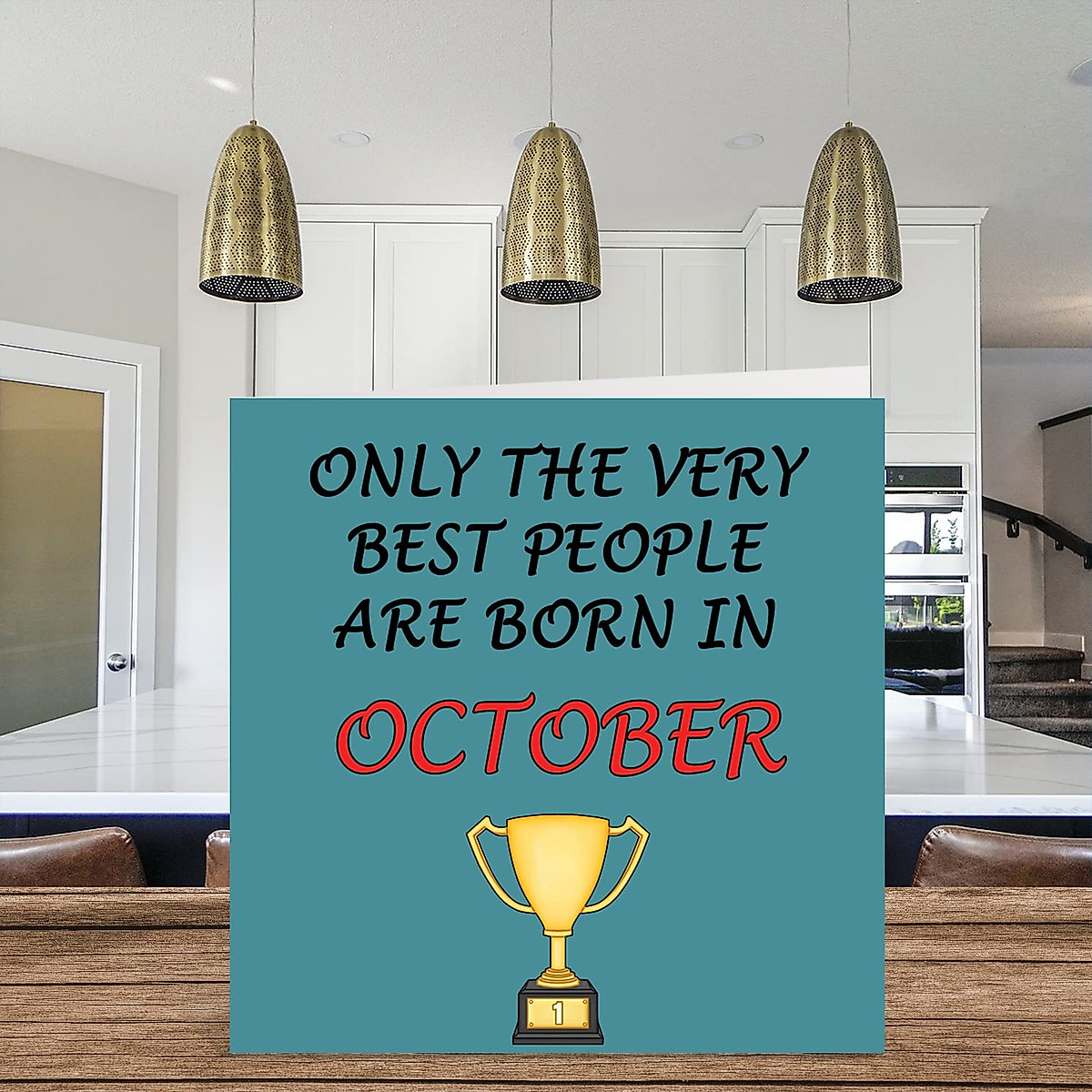 Fun Birthday Cards for Men Women - Very Best October - Birthday Card for Mom Dad Papa Pops Brother Sister Son Daughter Grandma Grandpa, 5.7 x 5.7 Inch Greeting Cards, Joke Humor 30th 40th 50th Cards