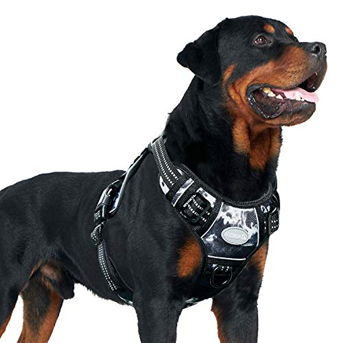 AUROTH Tactical Dog Harness for Small Medium Large Dogs No Pull Adjustable Pet Harness Reflective K9 Working Training Easy Control Pet Vest Military Service Dog Harnesses (L, Black Ink)