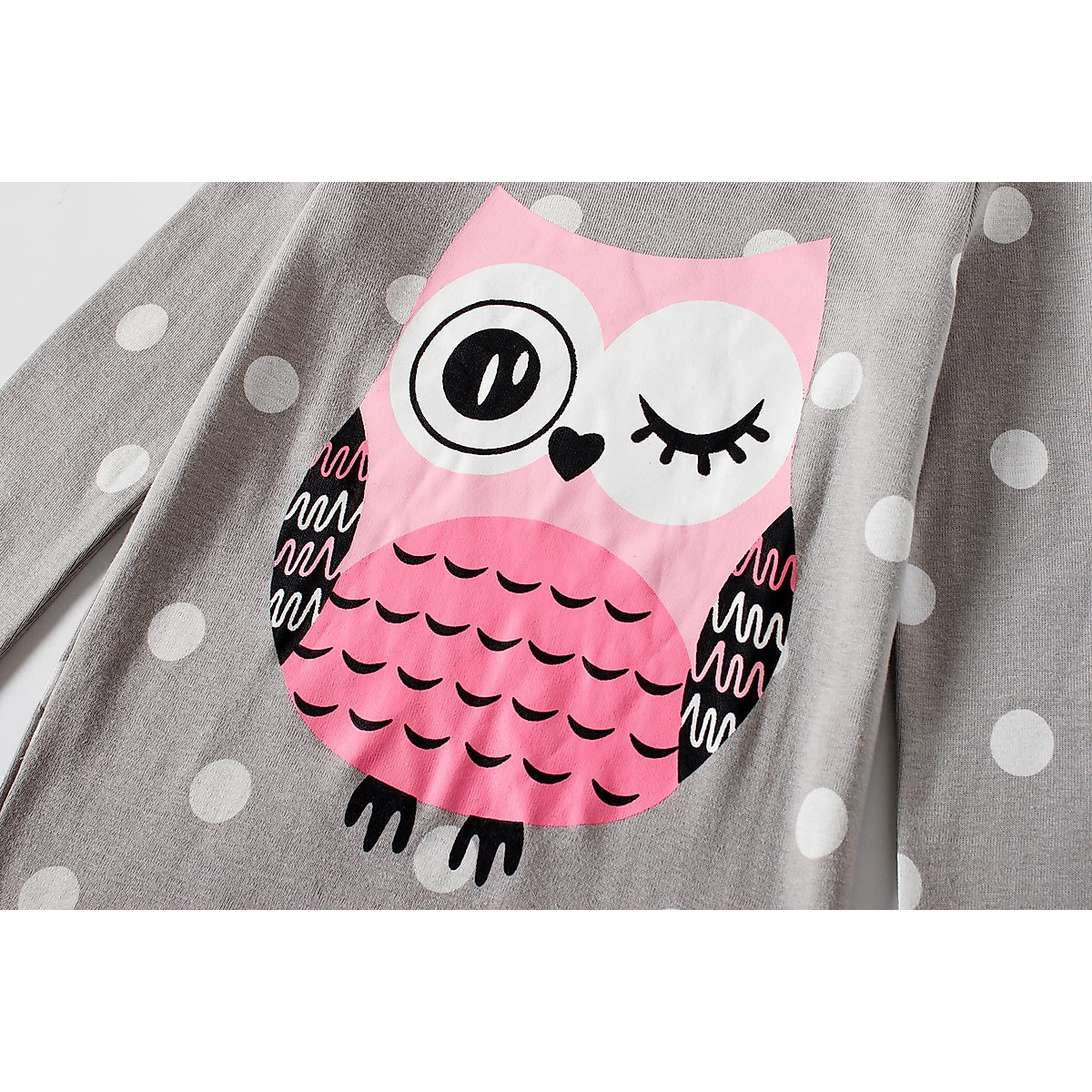 Family Feeling Baby girls Pajamas Long sleeve 100% Cotton Moon Owl Toddler Kid Pjs 12-18 Monthes