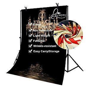 LYLYCTY 5x7ft Luxurious Chandeliers Photography Background European Gorgeous Crystal Chandelier Black Backdrop Studio Props Indoor Decorations LY024