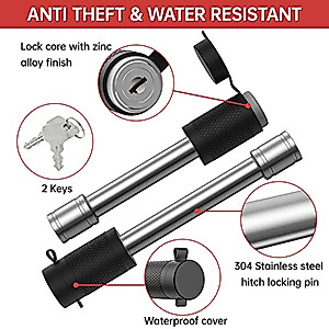 Adjustable Trailer Hitch, Fits 2.5 Inch Receiver, 8 Inch Drop Hitch, 18,500 LBS GTW, Aluminum Forged Shank, 2 Inch & 2-5/16 Inch Balls, Towing Hitch for Heavy Duty Truck with Double Lock Pins