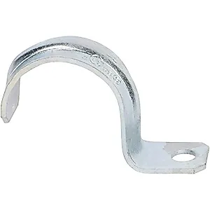 Morris Products EMT Pipe Strap – 1 Hole – 3/4 Inch - Secures EMT Conduit - Zinc-Plated Steel - Reinforced Rib, Hole – Snap-On Installation - 100 Pieces