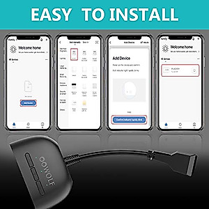 OOWOLF Outdoor Smart Plug with 2 Sockets, IP64 Waterproof WiFi Outlet Compatible with Alexa and Google Home, Wireless Remote Control/Timer by Smart Phone, Individual Control, 2.4 GHz Network, Black