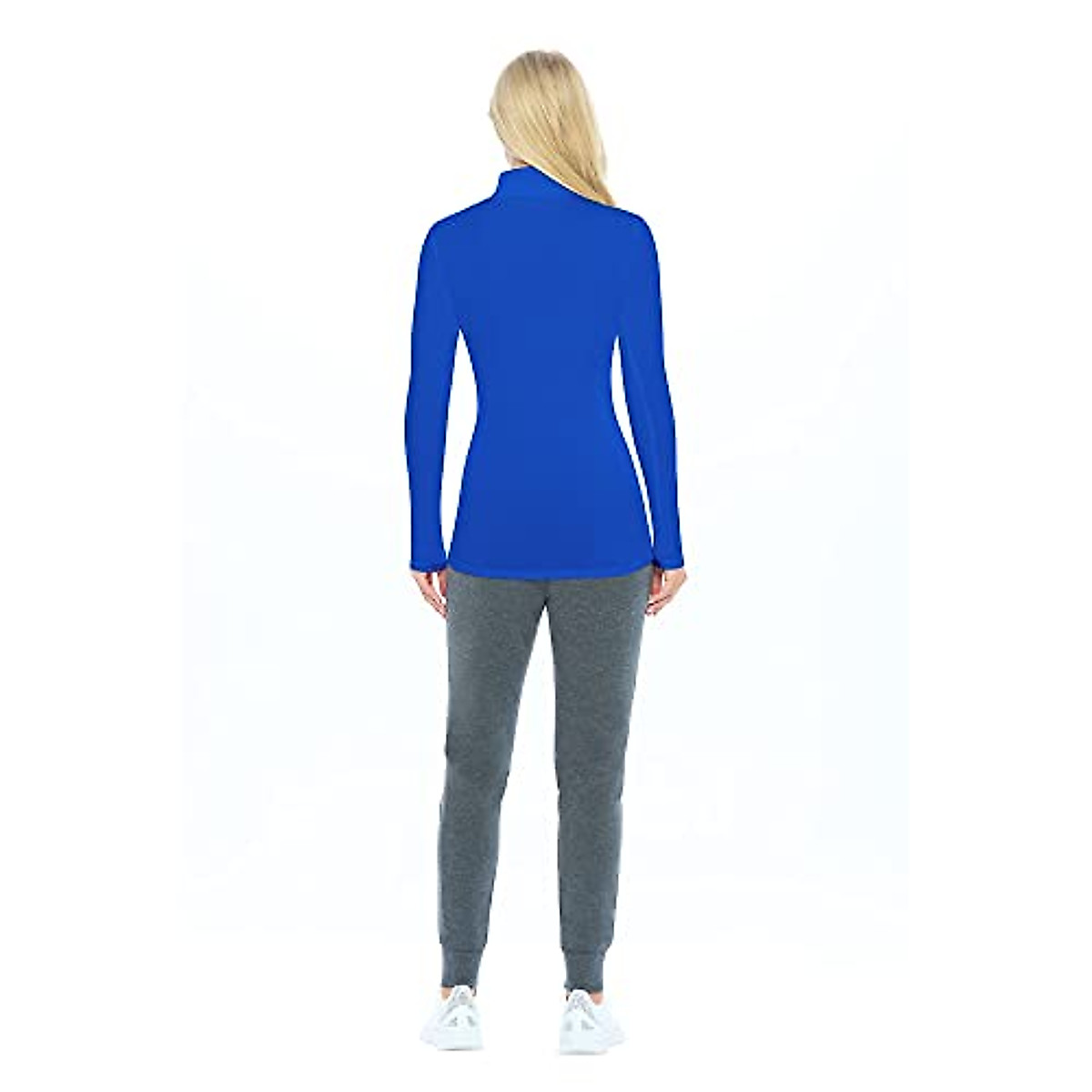 Natural Uniforms Women's Long Sleeve Mock Turtle-Neck T-Shirt Under Scrub (True Royal Blue, X-Large)