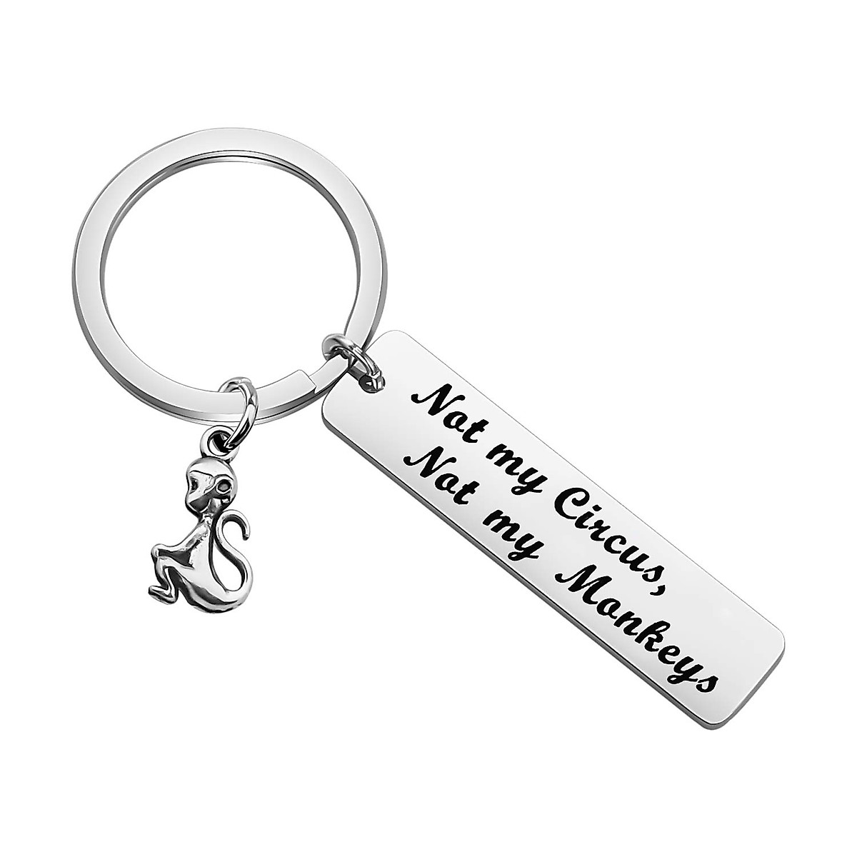 CYTING Retirement Keychain Not My Circus Not My Monkeys Funny Inspirational Gift For Boss Coworkers Employees (Retirement Keychain)