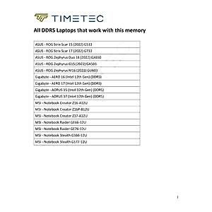 Timetec 64GB KIT(2x32GB) DDR5 4800MHz PC5-38400 Unbuffered Non-ECC 1.1V CL40 2Rx8 Dual Rank 262 Pin SODIMM Laptop Memory RAM Module Upgrade (64GB KIT(2x32GB))