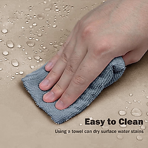 Sqodok Outdoor Daybed Cushion Cover 66" Patio Daybed Cushion Cover Waterproof with Elastic Band Outdoor Round Daybed Cushion Cover Replacement, Cover ONLY, Tan