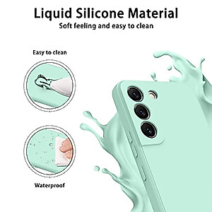 Vanjua [2 Pack] for Samsung Galaxy S22 Case, Stylish Liquid Silicone Slim Full-Body Protective Cover for Samsung Galaxy S22 5G 6.1 Inch Phone Case (Light Cyan+Violet)