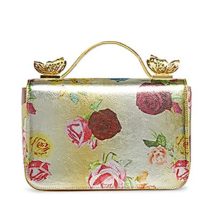 Betsey Johnson Womens Betsey Johnson Butterflies In My Stomach Satchel, Gold, One Size US