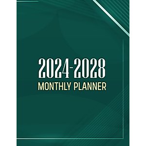 Blue Cover 2024-2028 Monthly Planner 5 Year: 60 Months January 2024 to December 2028 Agenda Organizer Schedule .Large Size 8,5x11