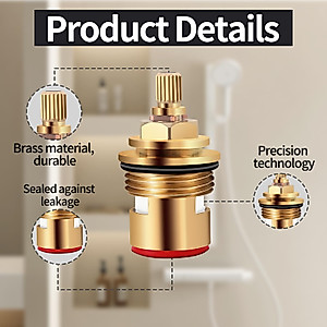 147210 Shower Cartridge Replacement Volume-Control Cartridge For Bathroom Faucets,Compatible With 3/4" Exact Temp Valve System.Brass Construction