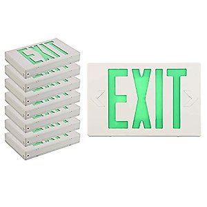 EXITLUX 8 Pack Green Led Emergency Exit Lights with Battery Backup-UL Listed 120V/227V Double Face- Exit Sign with Emergency Lights-Plug in Emergency Battery Lights