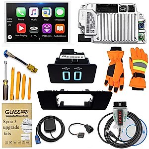 2021 SYNC 3 Upgrade Kit, Fits for 2016 Ford F-250, SYNC 2 to SYNC3.4 MyFord Touch (MFT) Support Carplay,Including 8 Inch Screen, GPS Navigation Antenna,APIM Module,USB Hub,NA 220 MAP