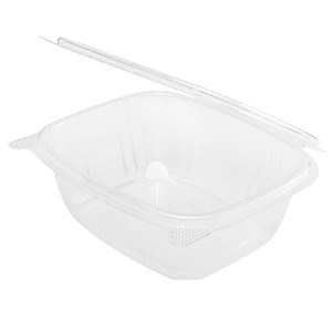 Karat 200 Count Clear PET Hinged Deli Take Out Containers - 32 oz Plastic Clamshell Food Containers, Disposable Square to Go Boxes, Ideal for Pasta Salads, Fruit, Deli Sides and More, FP-HDC32