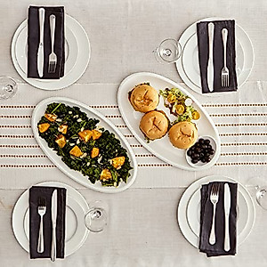 DOWAN 16" Serving Platters, White Serving Platters for Entertaining, Large Oval Porcelain Serving Tray Dinner Platters for Serving Food Appetizers Meat, Serving Dishes for Parties, Set of 2