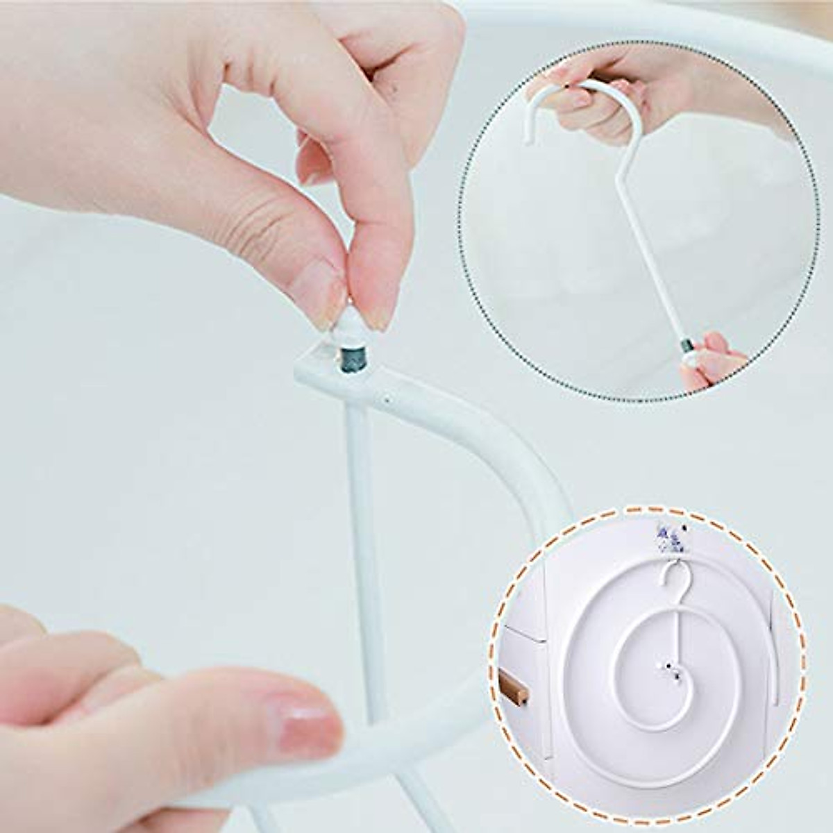 Clothes Drying Rack Stainless Steel, Spiral Clothes Hangers Space Saving Rack, Multifunction Rotating Shaped Drying Rack Quilt Bed Sheet Bedspread Blanket Airer Holder for Home Laundry Hotel, White