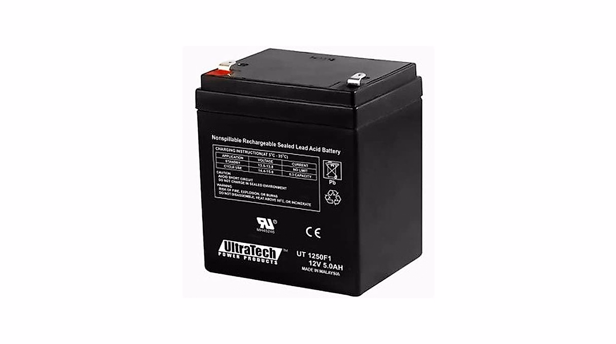 UltraTech Power Products 1250F1 12 Volt 5.0 Ah Sealed Lead Acid Battery ...