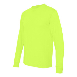 Jerzees 100% Polyester Moisture-Wicking Long-Sleeve T-Shirt, XL, SAFETY GREEN