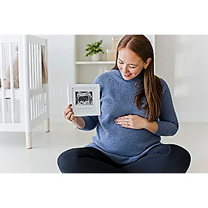 Pearhead Love at First Sight Sonogram Picture Frame, Pregnancy Ultrasound Keepsake Photo Frame, Gender-Neutral Baby Nursery Décor, 4x3 Photo, White