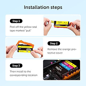 Exurbiz 962XL Ink Cartridges Combo Pack Compatible for HP 962 XL Ink High Yield Work with HP OfficeJet Pro 9010 9012 9015 9020 9018 9025 9019Printers (Black Cyan Magenta Yellow, 4 Pack)