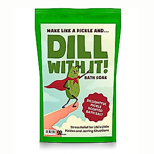 Dill with It Pickle Bath Soak - Premium Dill Pickle Scented Bath Salts for Teens - Weird Spa Gift for Pickle Lovers, Funny Stocking Stuffers, Grab Bags, and Gift Baskets
