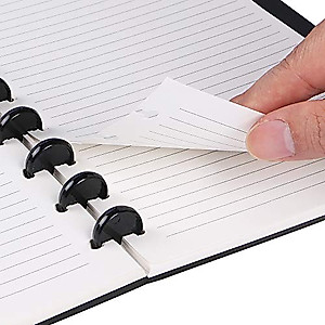 Eagle Discbound Notebook, Customizable Notebook, Junior Size, Poly Cover, 60 Sheets Ruled/Lined Pages (Black)