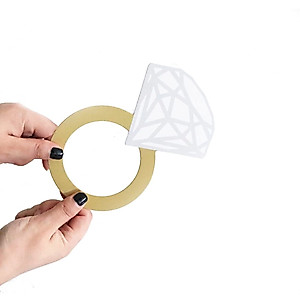 Wedding Party Photo Booth Props Kit, Toshine DIY Photo Booth for Wedding Bridal Shower Party Favor Supplies Pose Sign Dress Up Fun Accessories (12 Pcs)