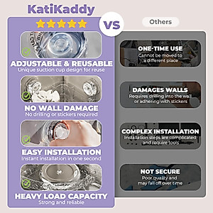 KATIKADDY Corner Shower Caddy Suction Cup Drill-Free Corner Shower Organizer Rack Shower Suction Shelf Removable Shower Corner Caddy for Bathroom Kitchen Living Room Plastic Stylish Clear